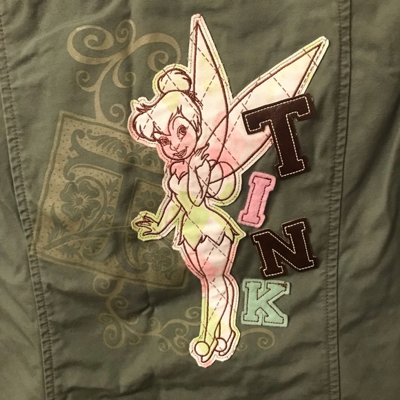 Disney | Jackets & Coats | Disney Tinkerbell Military Green Jacket ...